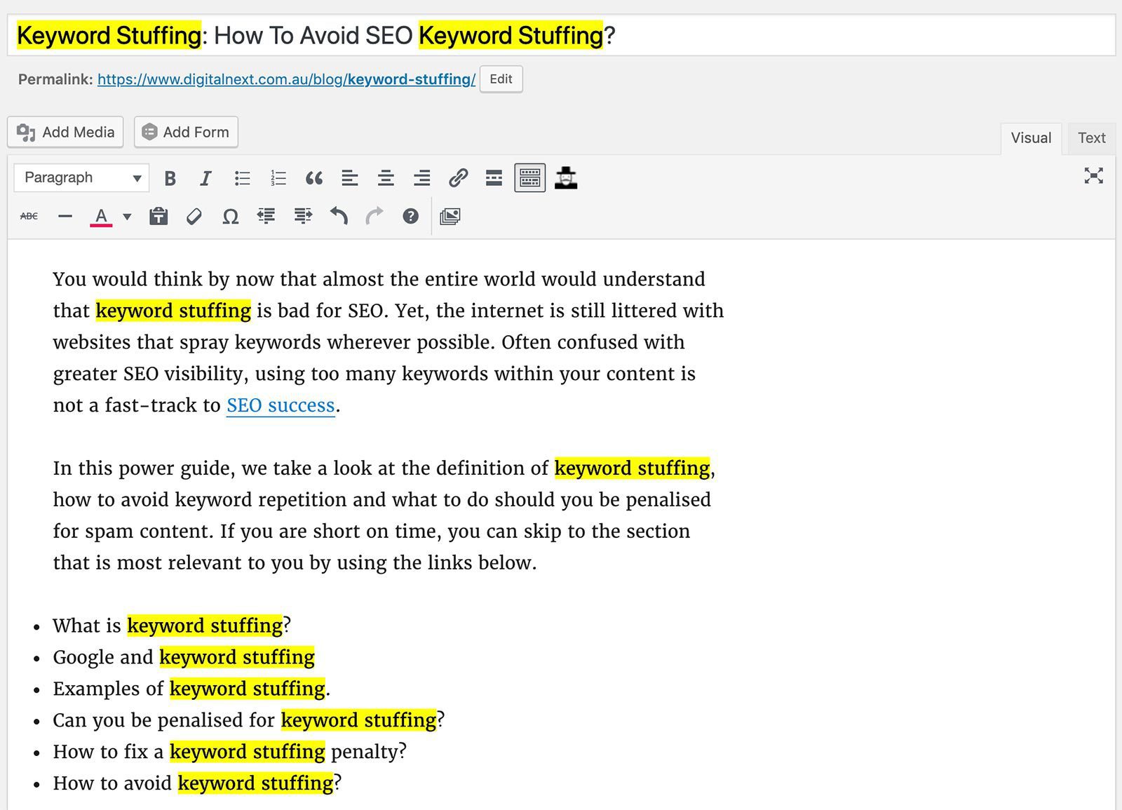 Keyword Stuffing How To Avoid KW Stuffing Digital Next